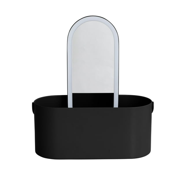 Thinkspace Beauty Storage Organizer with LED Mirror, Black - Walmart.com