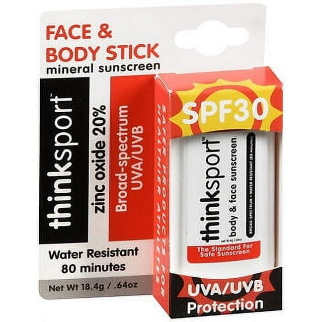 Thinksport Face & Body Stick Mineral Sunscreen SPF30 - .64 oz - Walmart.com