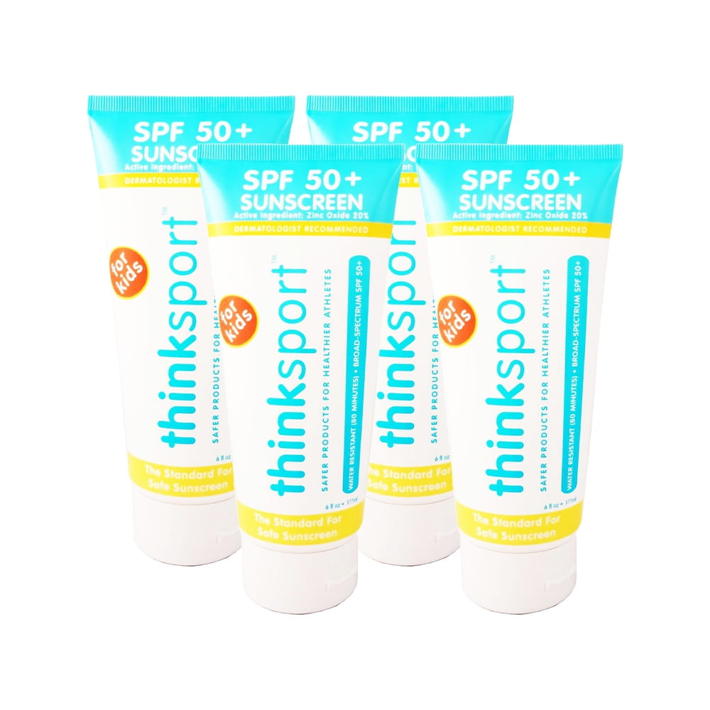 Thinksport Kids SPF 50+ Mineral Vegan Sunblock for Children 6 oz ( 4 ...