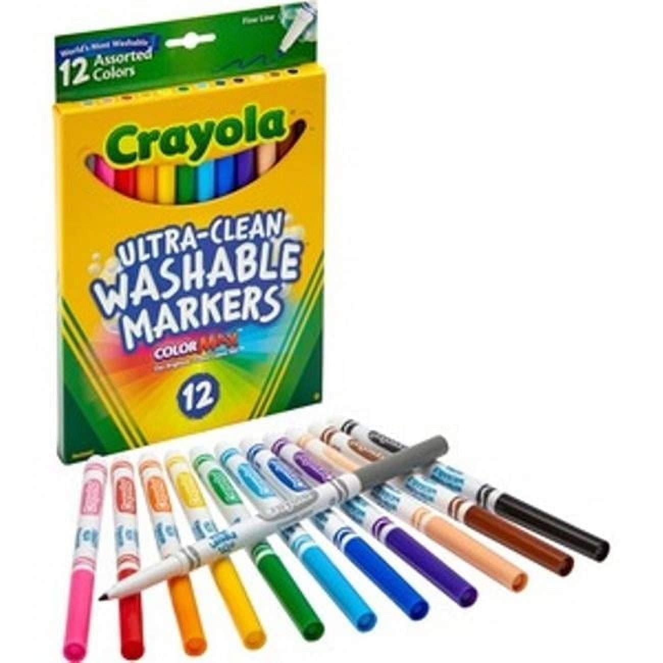 Thinline Washable Markers - Assorted Colors - Set of 12 - Walmart.com