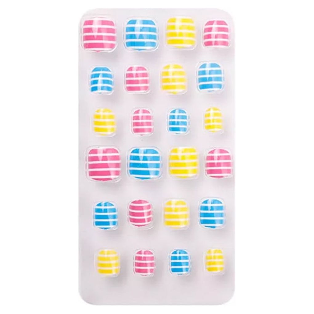 Thinsont 1 Set Artificial Tips Press on Nails for Kids Cartoons Style ...
