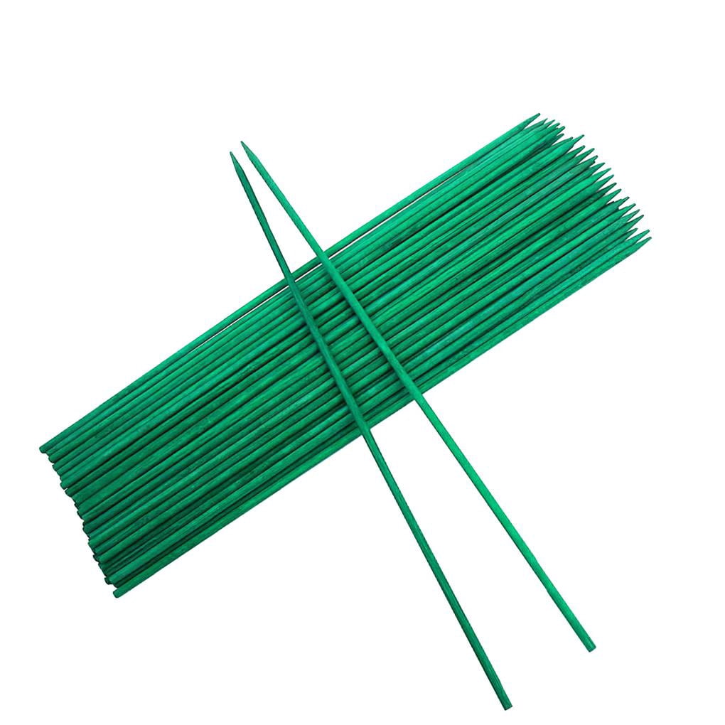 Thinsont 100 Pieces Wooden Plant Support Stakes Decorative Tip Design ...