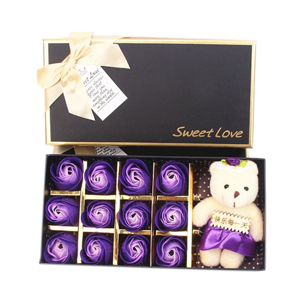 Thinsont 12PCS/Box Rose Body Bath Soap Flower Petal Valentine's Day ...