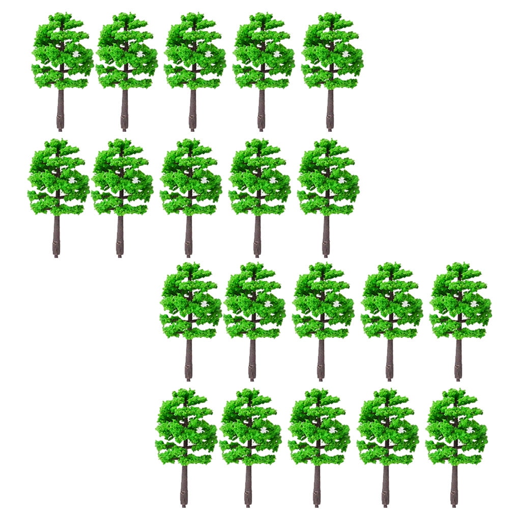 Thinsont 20pcs Tree Models Accessories Miniature DIY Scene Layout Accessory Green Plant Props ...