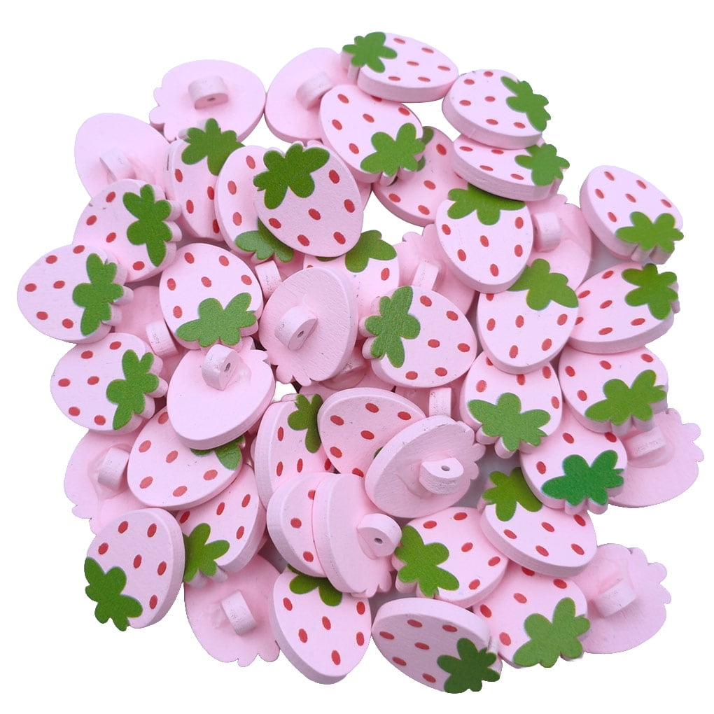 Thinsont 50 Pieces Strawberry Buttons Crafts Sewing Fastener ...