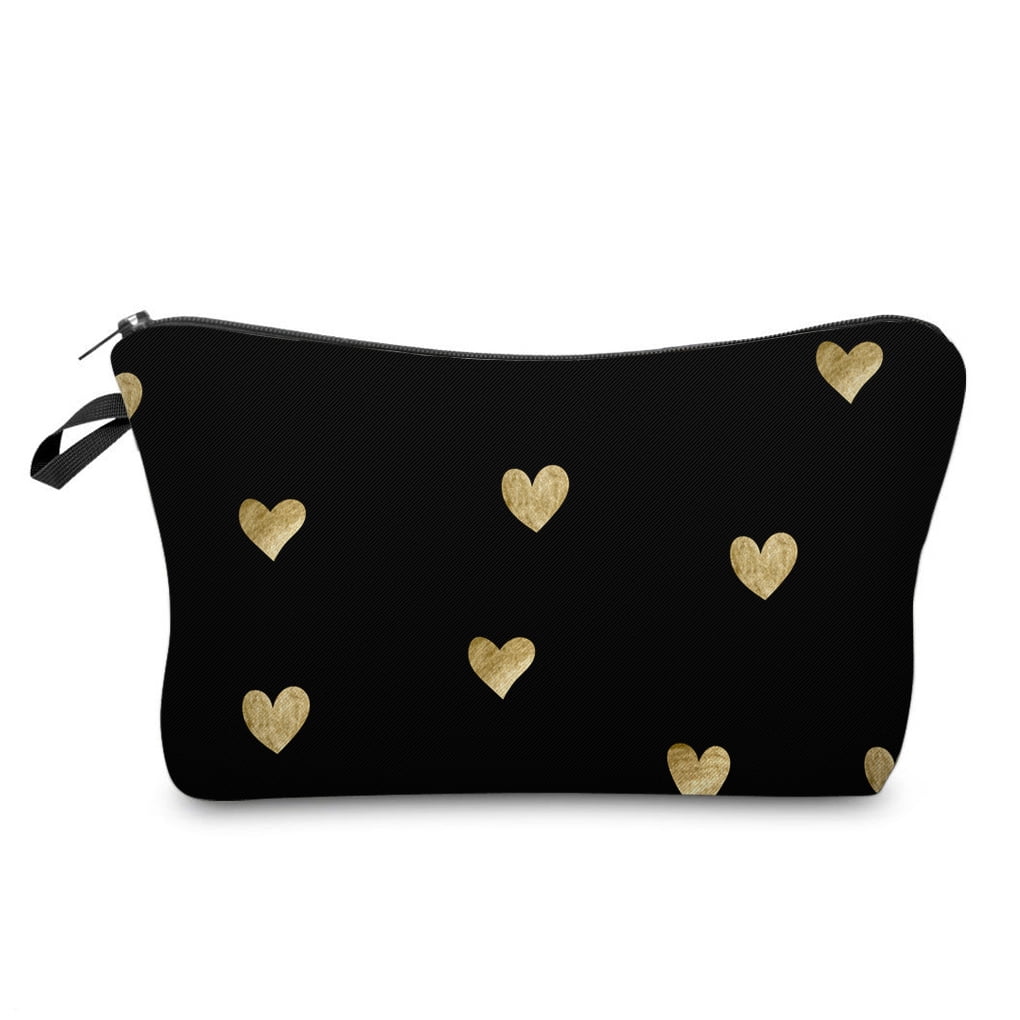 Thinsont Cosmetic Bag Love Heart Elements Design Toiletry Pouch Stylish ...