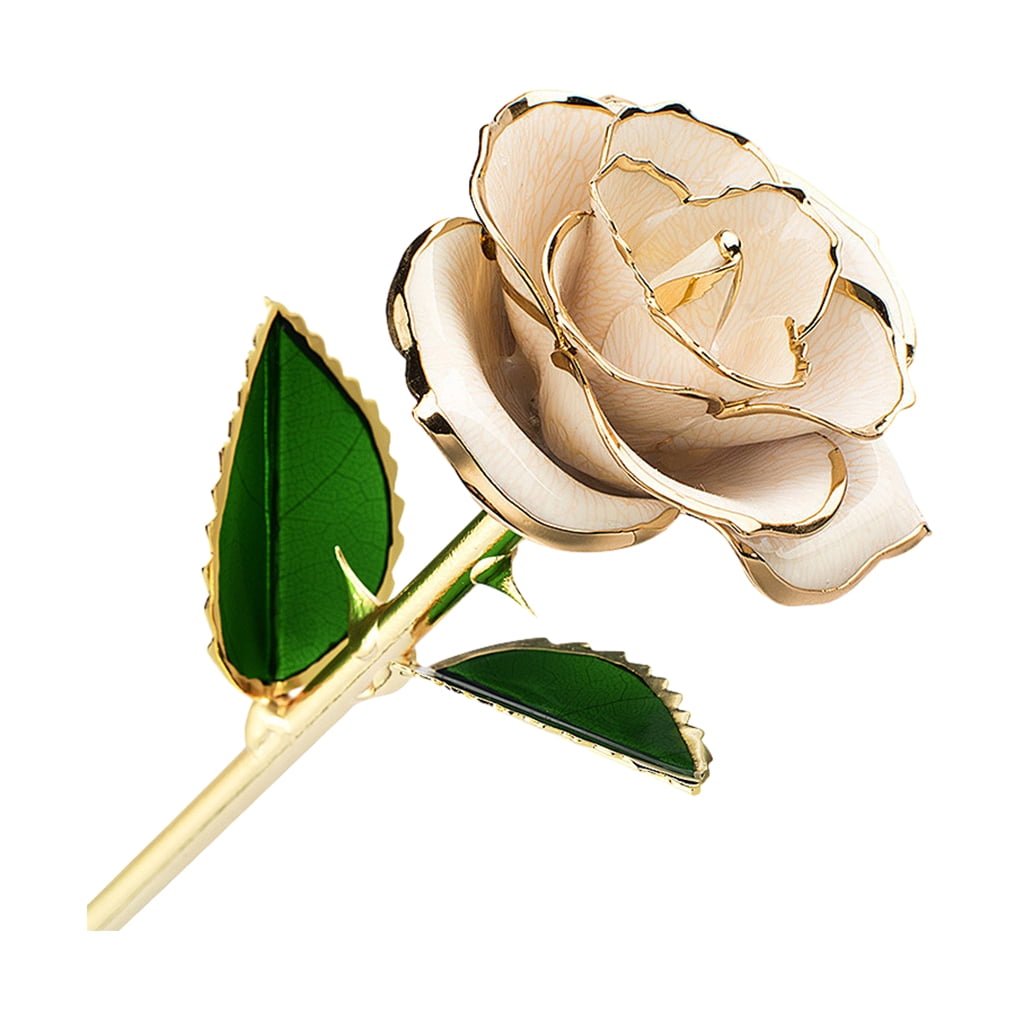 Thinsont Exquisite Porcelain Roses 24K Gold Plated Bright And Sturdy ...