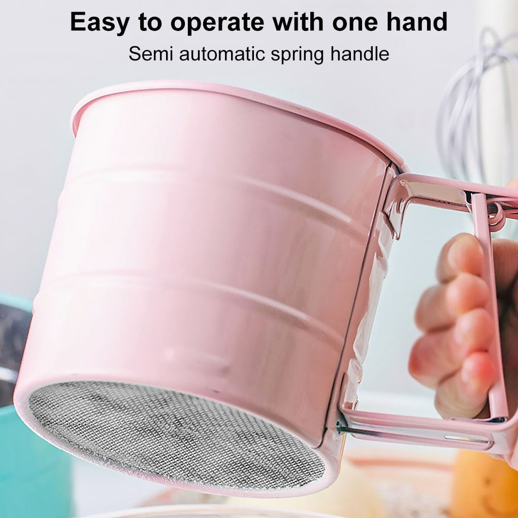 Thinsont Handheld Flour Sieve Squeezing Mesh Screen Sugar Flour Sifter ...