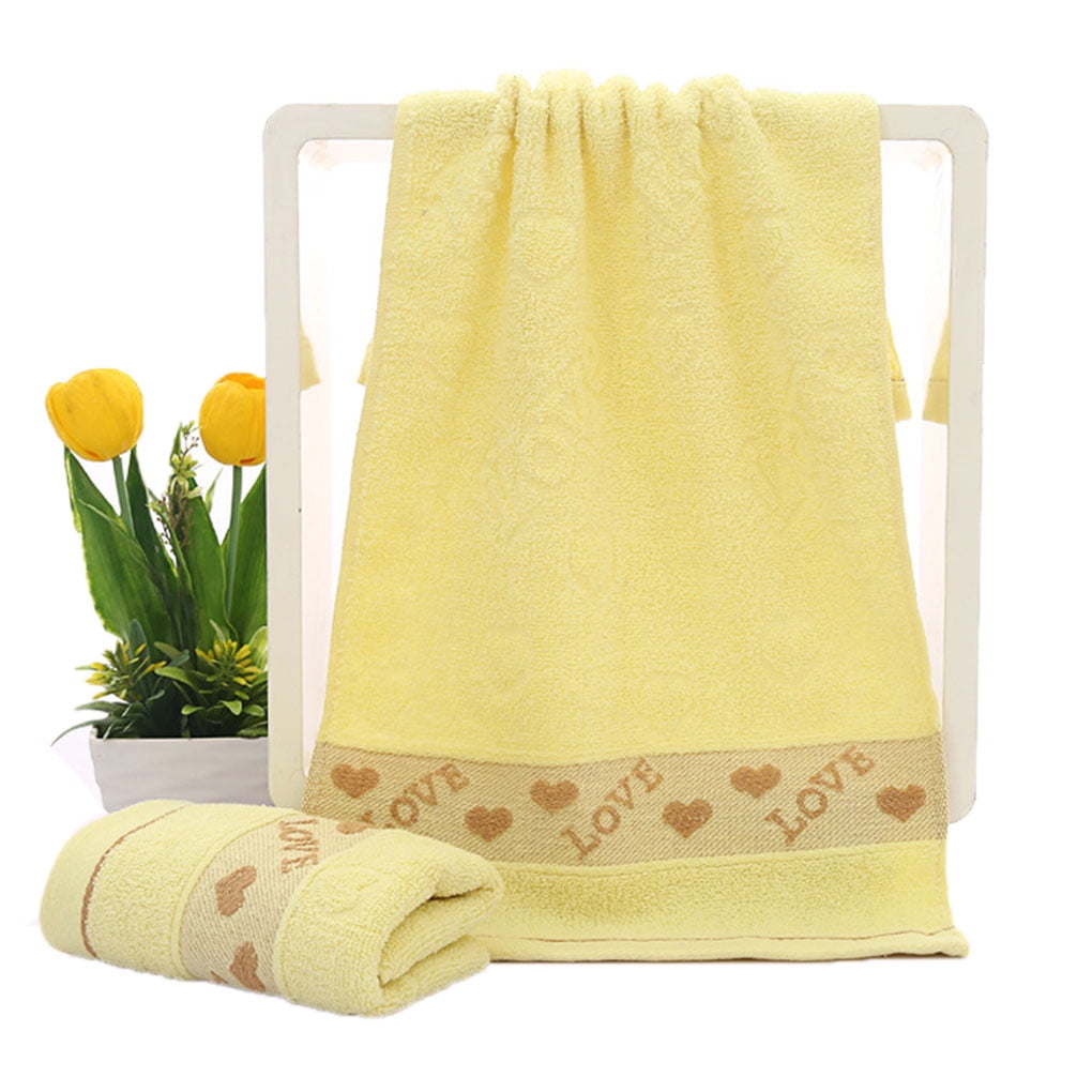 Thinsont Love Jacquard Cotton Bath Towel Solid Color Towels Bath Sheet ...