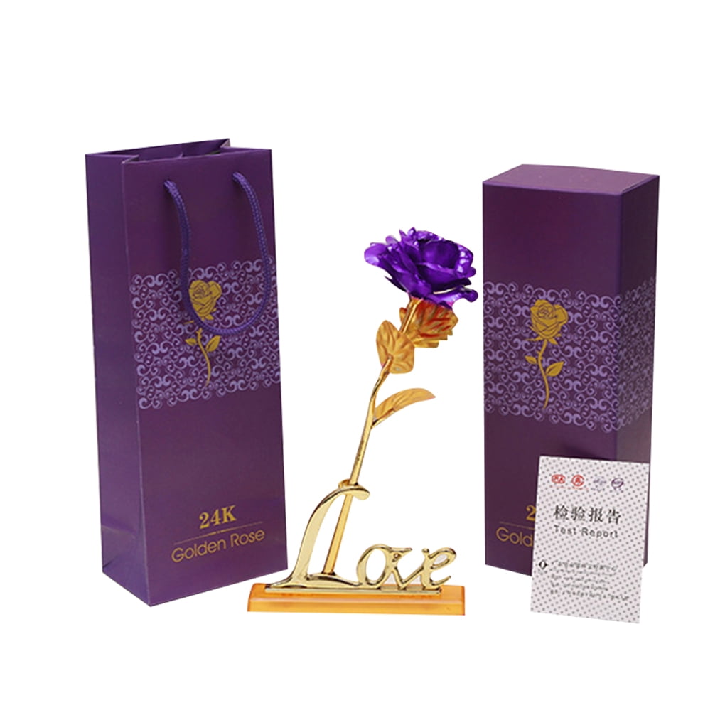 Thinsont Luxury 24K Gold Plated Rose Flower Valentine's day Birthday ...