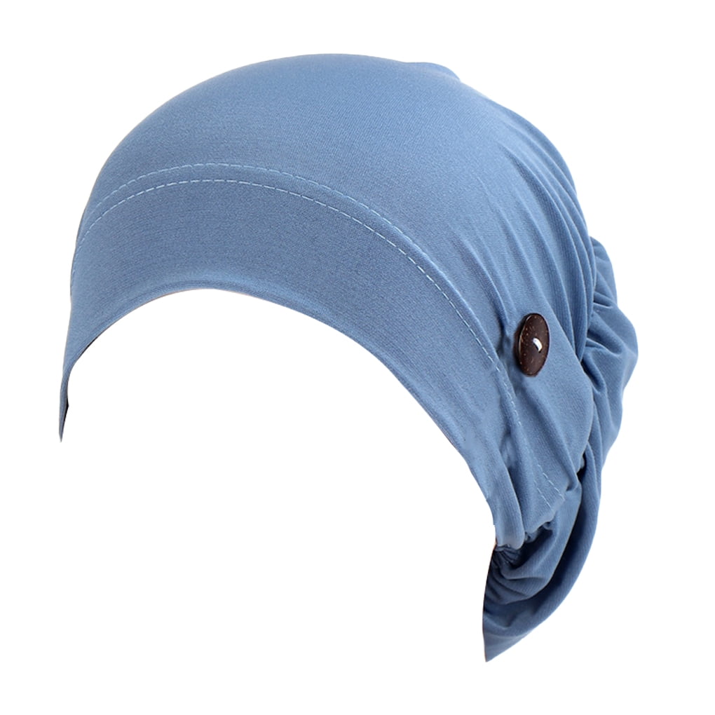 Thinsont Muslim Turban Caps Buttons Headband Hijabs Hats Islamic Ruffle ...
