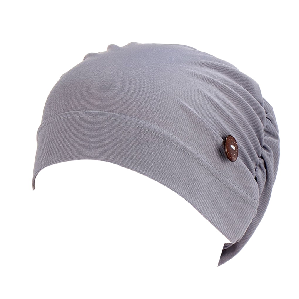 Thinsont Muslim Turban Caps Buttons Headband Hijabs Hats Islamic Ruffle ...