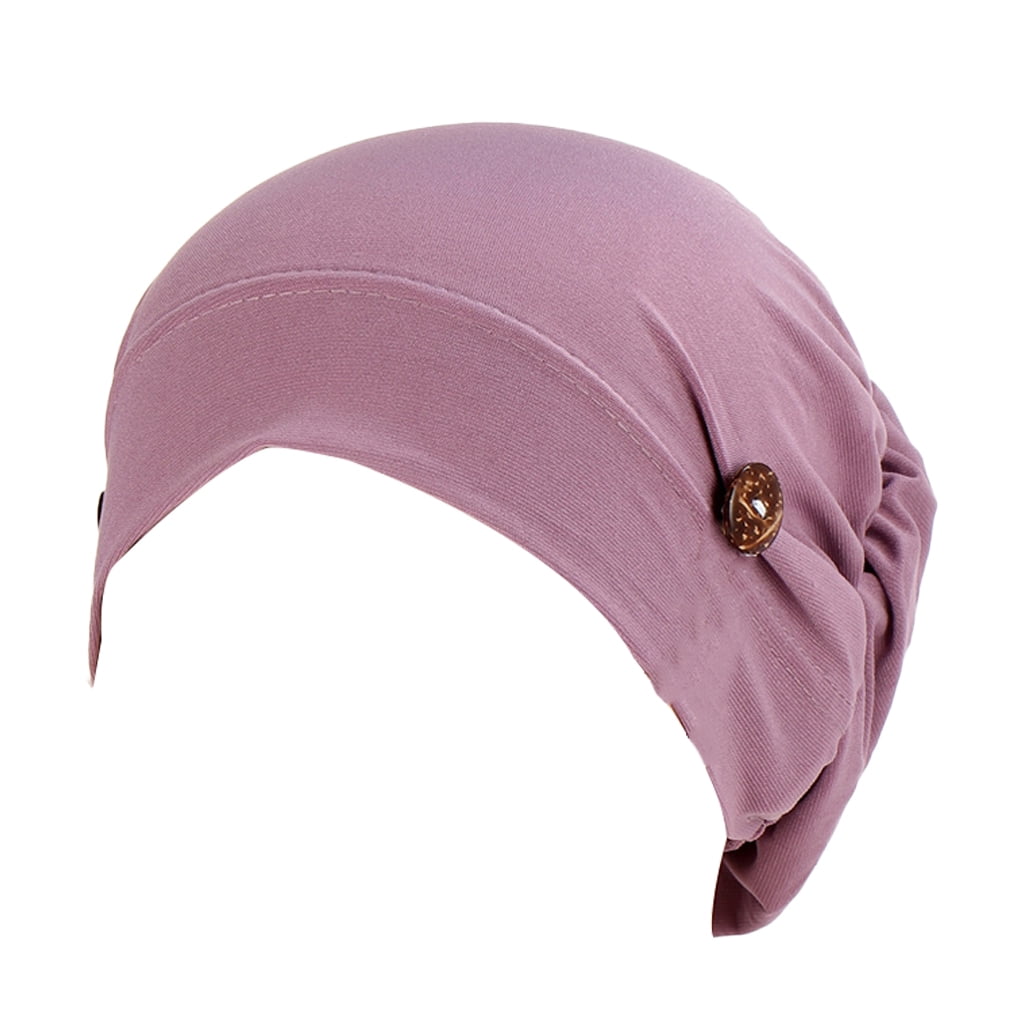 Thinsont Muslim Turban Caps Buttons Headband Hijabs Hats Islamic Ruffle ...