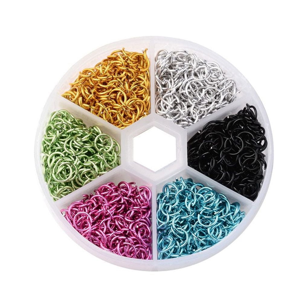 Thinsont New 6mm Aluminum Wire Open Jump Rings Mixed Colors Plastical ...