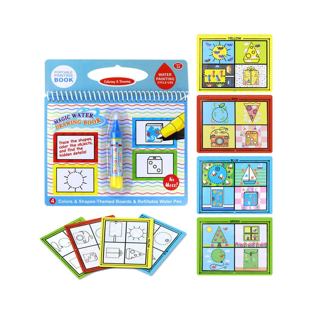 Thinsont New Reusable Coloring Water Painting Book Baby Doodle Write ...