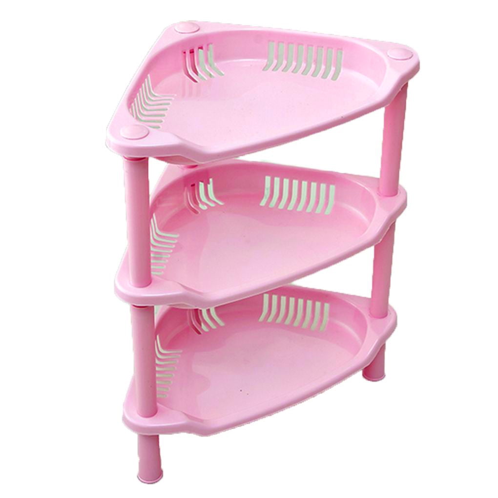 Thinsont Pink green blue plastic kitchen bathroom shelf storage racks ...