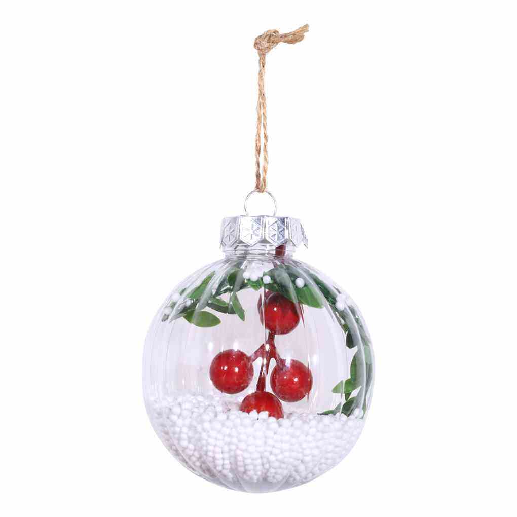 Thinsont Plastic Transparent Bauble Pendant Christmas Tree Ornaments ...
