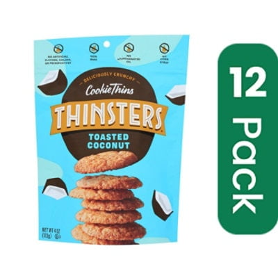 Thinsters Coconut Cookie Thins 4 oz (Pack of 12) - Walmart.com