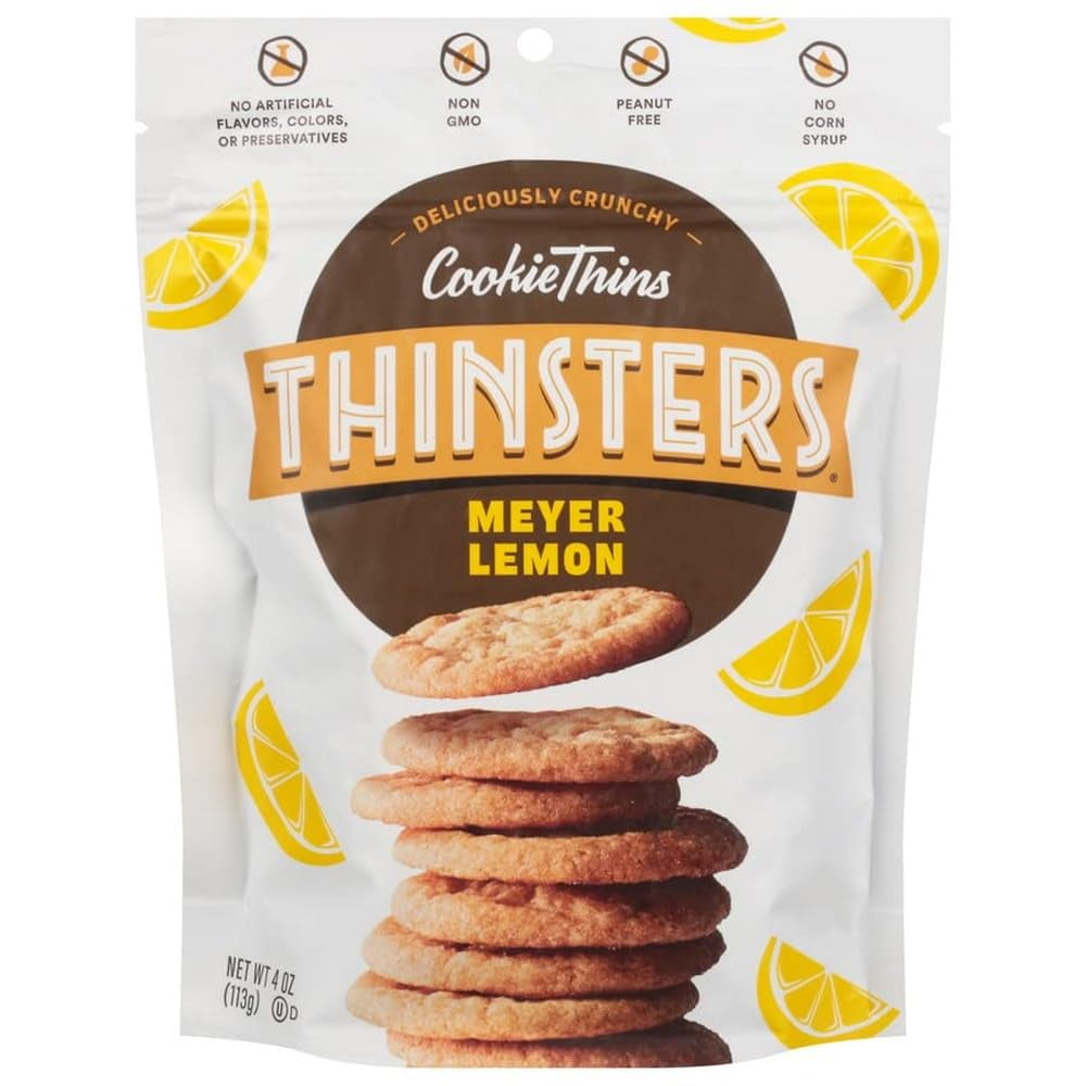 Thinsters Cookies, Meyer Lemon Cookie Thins, 4 oz Pack C11 - Walmart.com