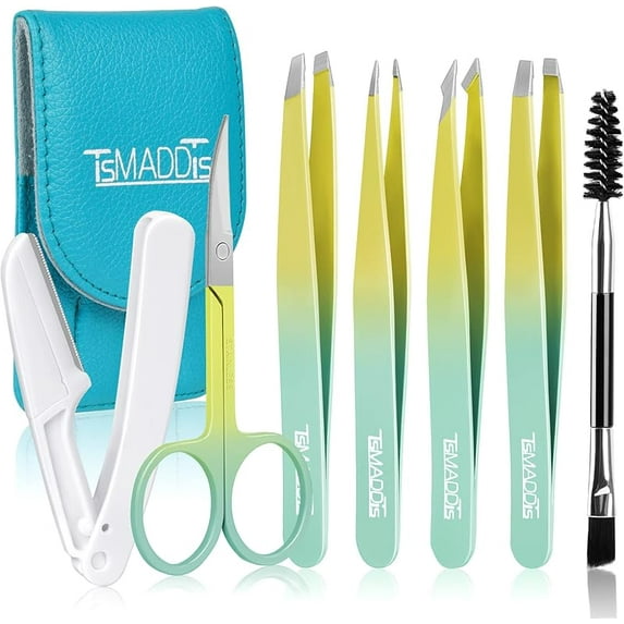 Thinway 7PCS Tweezers for Women Facial Hair, Precision Tweezer Set for ...