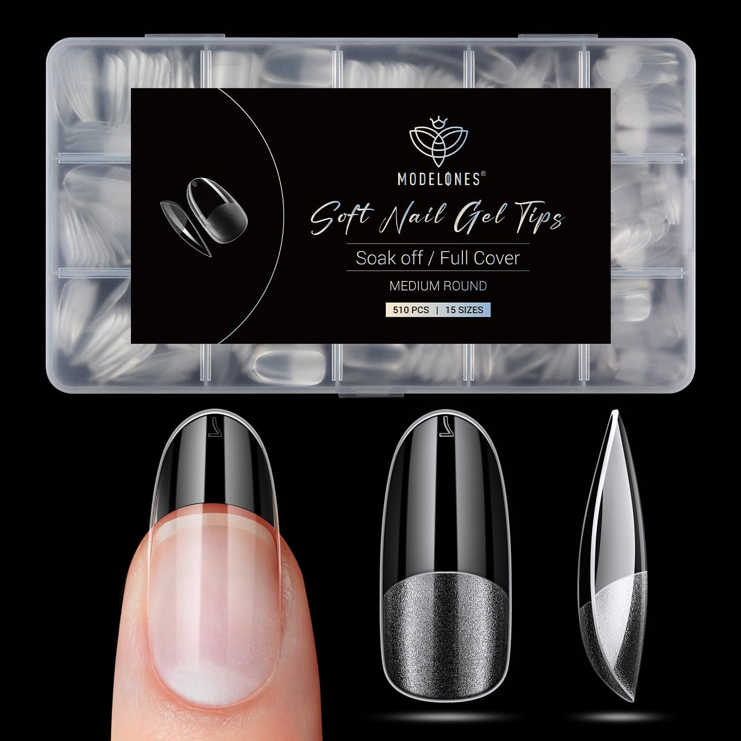 Thinway Oval Fake Nails Pre-shape 510pcs Almond Gel Nail Tips Round ...