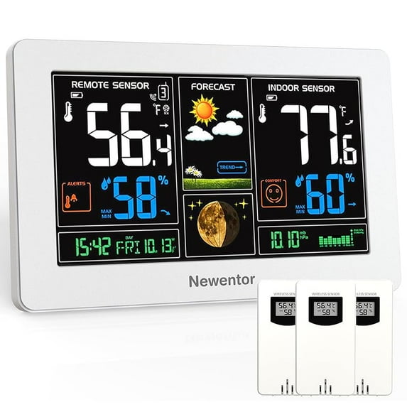 Thinway Weather Station Wireless Indoor Outdoor Thermometer, Color ...