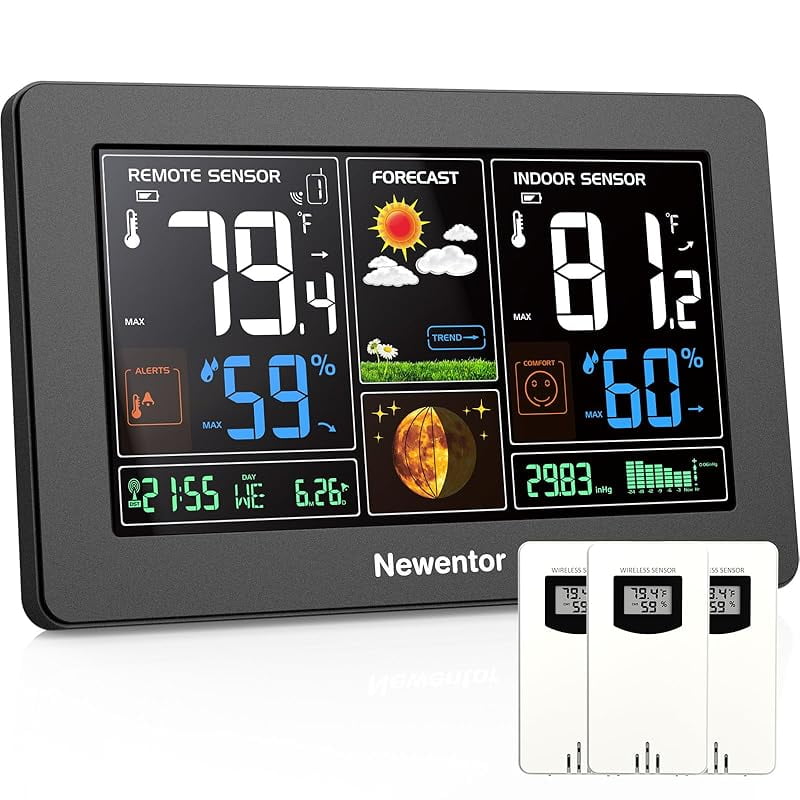 Thinway Weather Station Wireless Indoor Outdoor Thermometer, Color ...