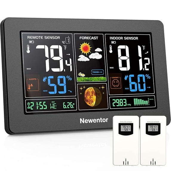 Thinway Weather Station Wireless Indoor Outdoor Thermometer, Color ...