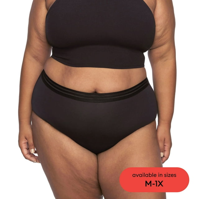 Thinx For All Leaks Women’s Hi-Waist Incontinence Underwear, Size 1X, Black - Walmart.com