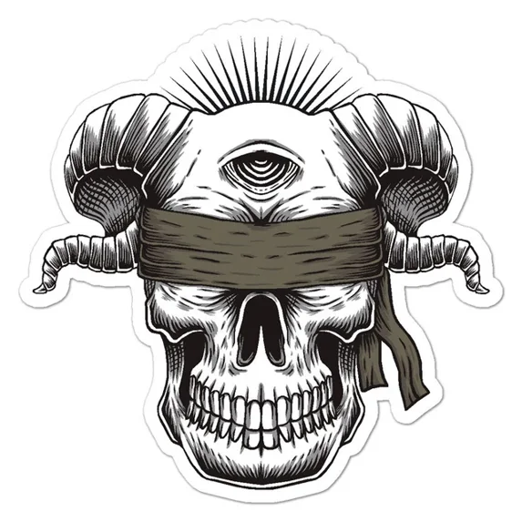 Third Eye Skull Sticker Indoor Outdoor Phone Decal Water Bottle ...