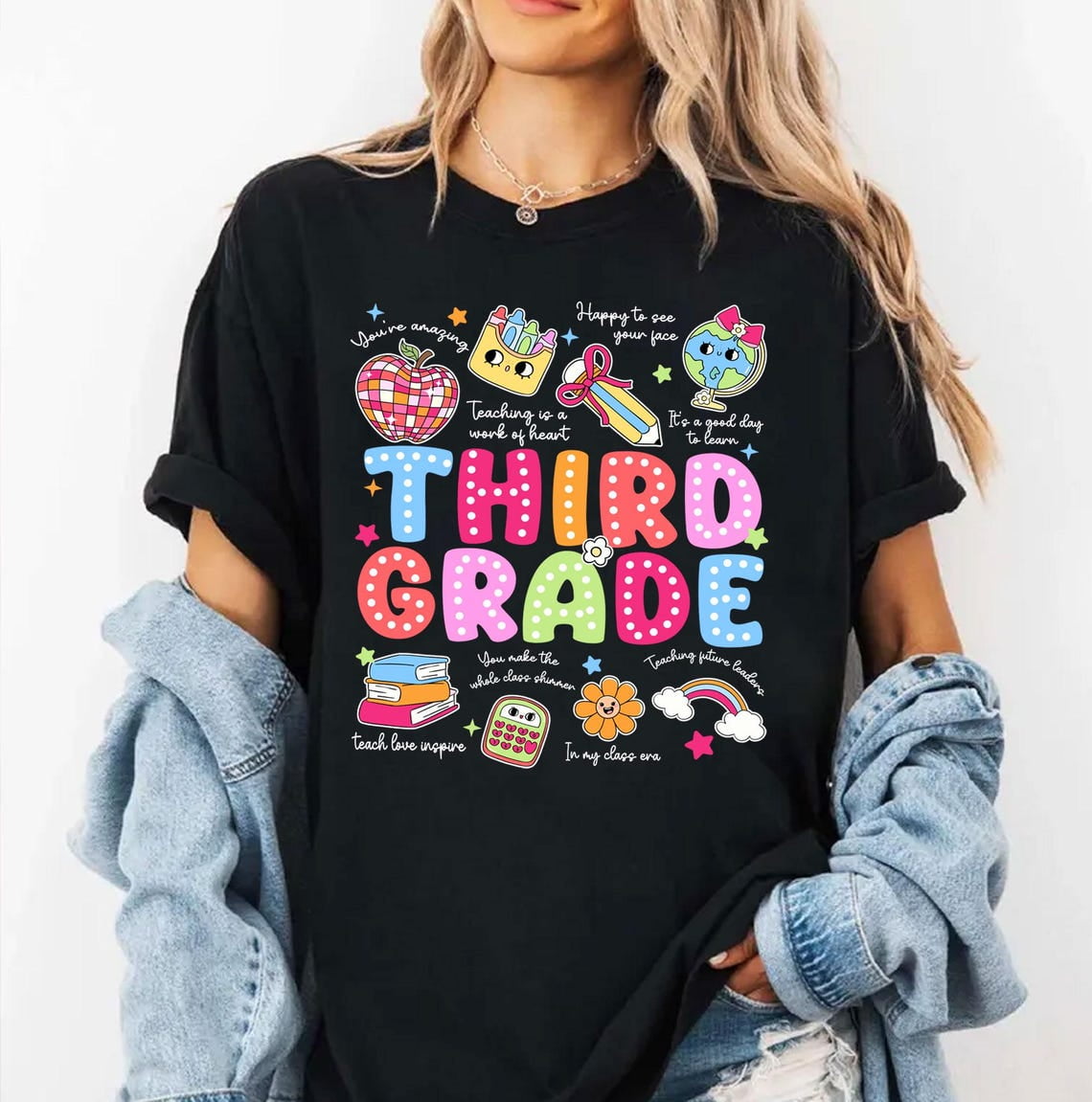 Third Grade Back To School Shirt, Happy First Day Of School T-shirt ...