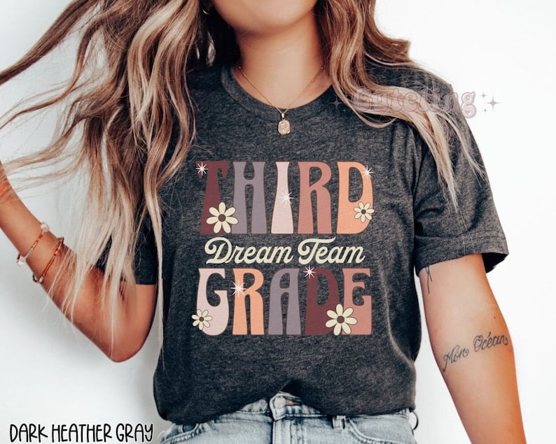 Third Grade Dream Team T-Shirt, 3rd Grade Squad Shirt, Cute Teacher ...