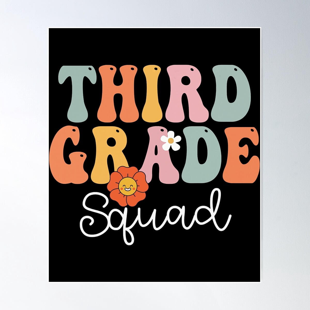 Third Grade Squad Retro Groovy Vintage First Day Of School Poster Wall ...