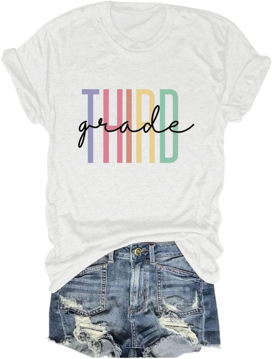 Third Grade T-Shirt for Women 3rd Grade Teacher Shirt Teacher ...