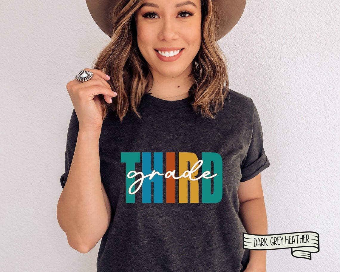 Third Grade Teacher Shirt 3Rd Grade Teacher Cute Teacher Tee 2025 Grade ...