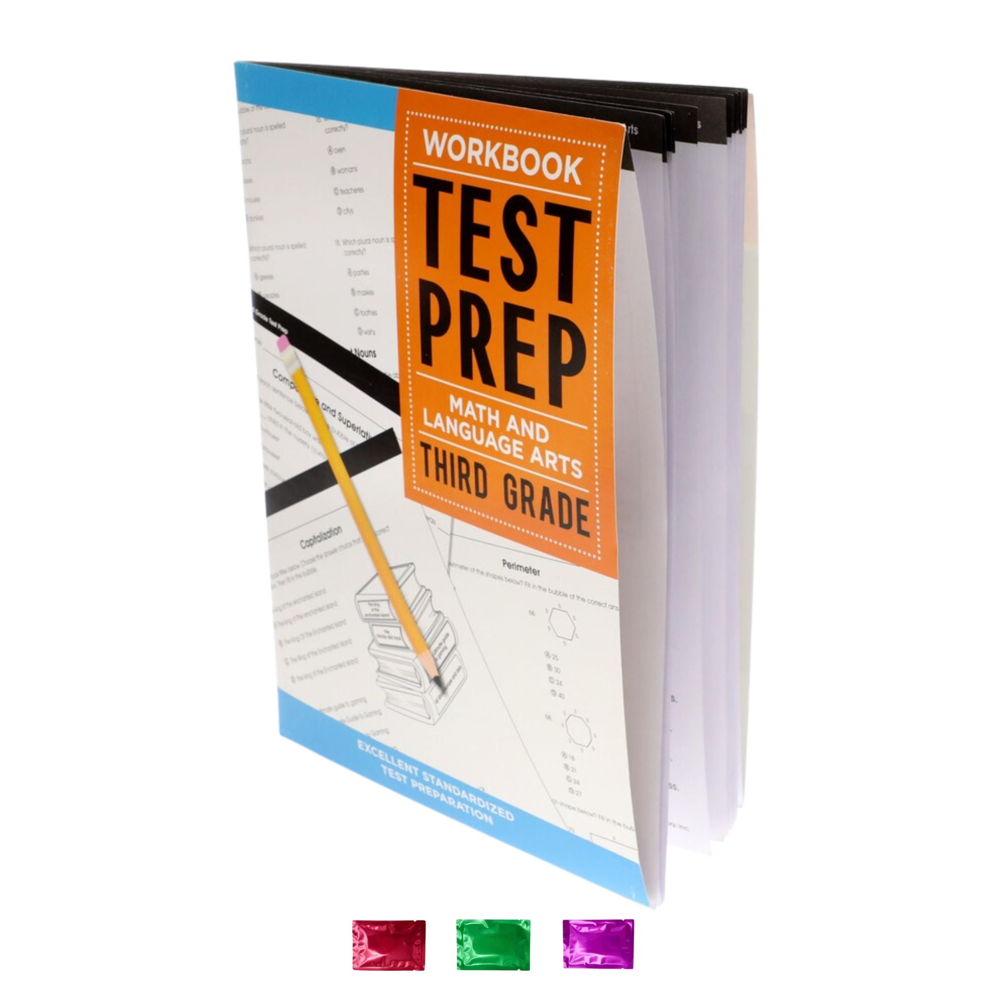 Third Grade Test Prep Workbook 32 Pages, Math and Language Arts, Early ...