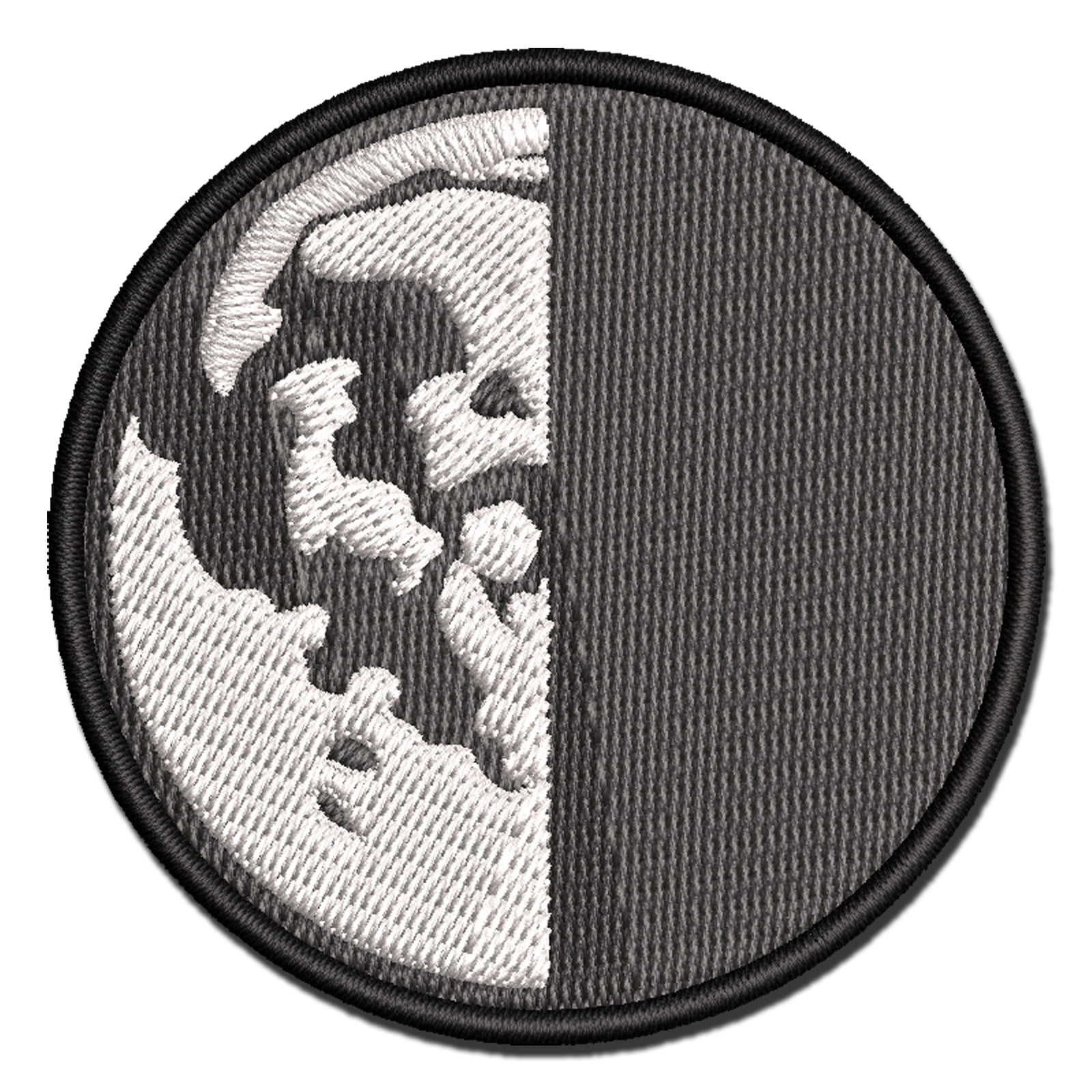 Third Last Quarter Moon Phase Applique Multi-Color Embroidered Iron-On ...