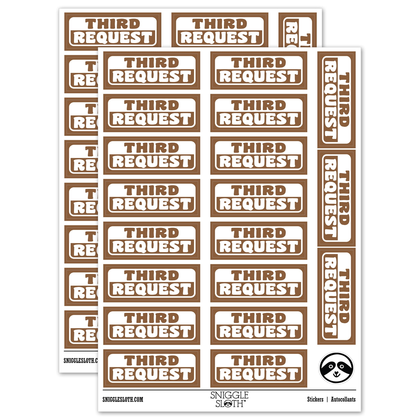 Third Request Payment Billing Sticker Set - Brown - Gloss Finish - 2.00 ...
