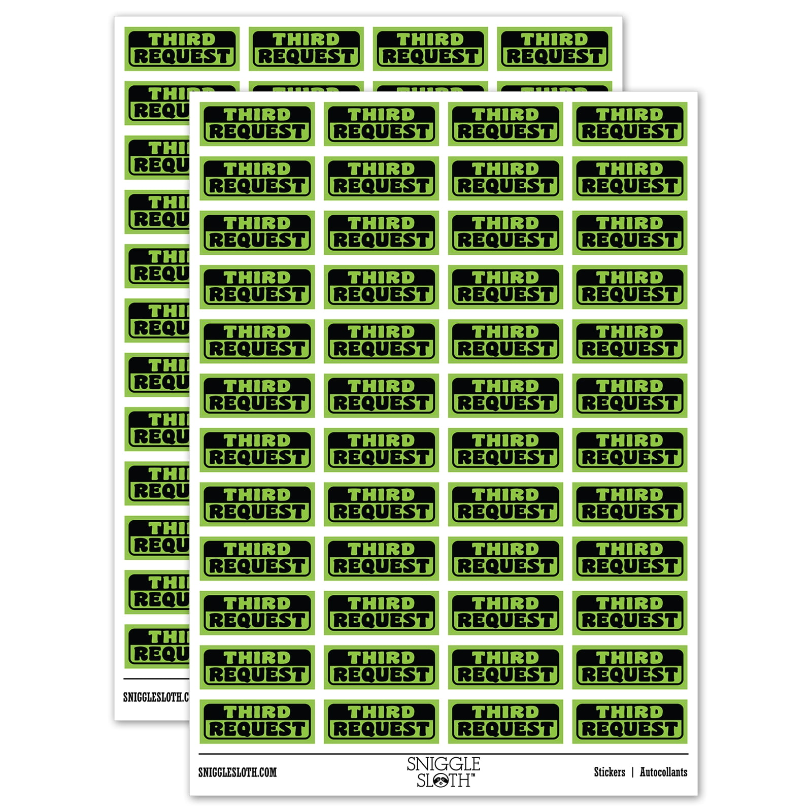 Third Request Payment Billing Sticker Set - Light Green - Matte Finish ...