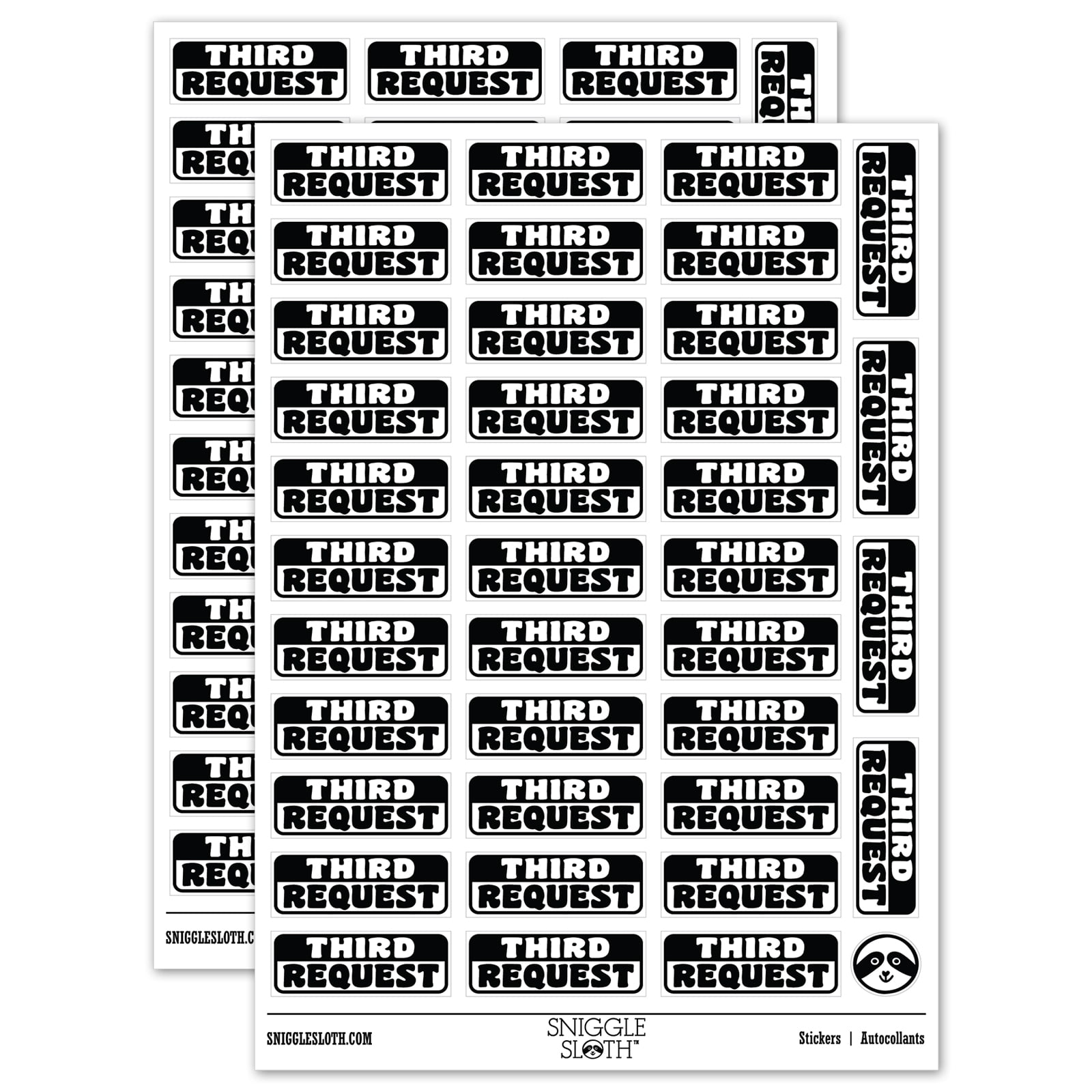 Third Request Payment Billing Sticker Set - White - Gloss Finish - 1.5 ...