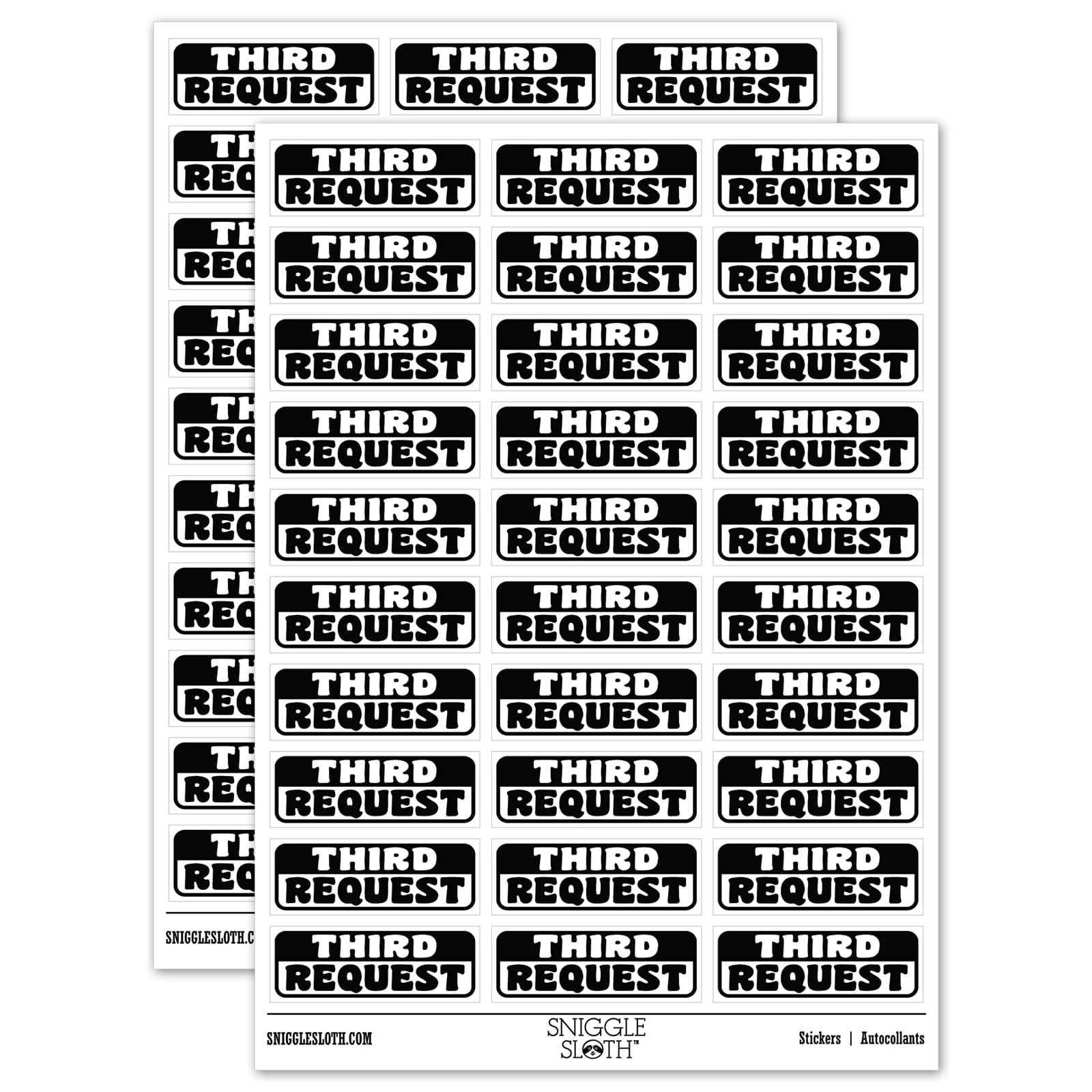 Third Request Payment Billing Sticker Set - White - Gloss Finish - 1.75 ...