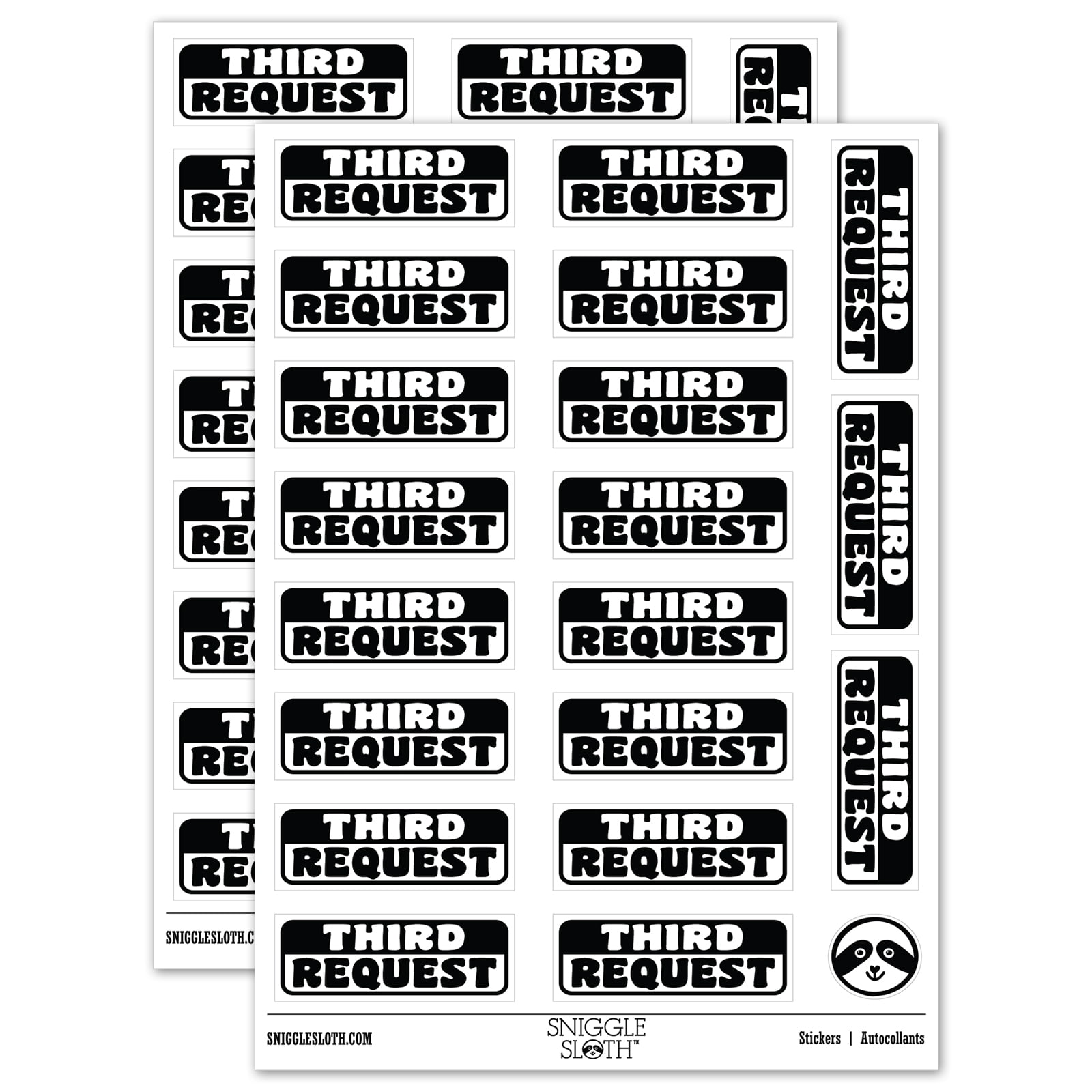 Third Request Payment Billing Sticker Set - White - Gloss Finish - 2.00 ...