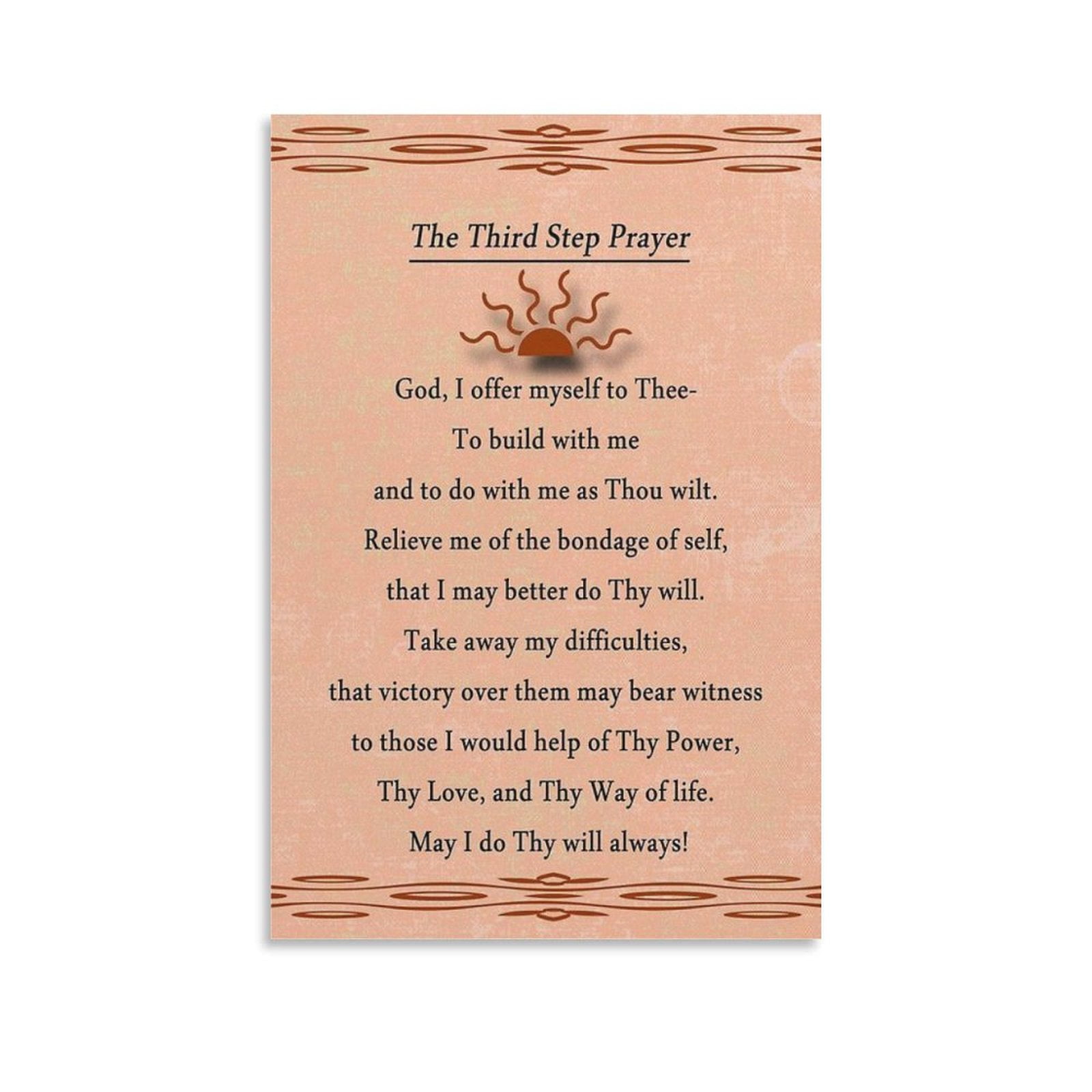 Third Step Prayer Poster Decorative Painting Canvas Wall Art Living ...