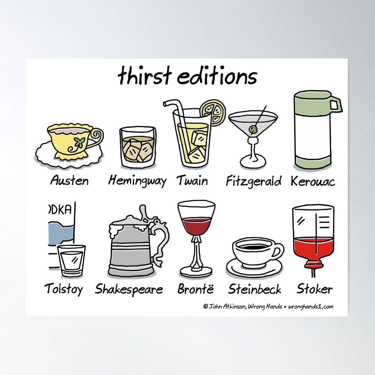 Thirst Editions Poster Wall Art, Modern Wall Decor For Living Room ...