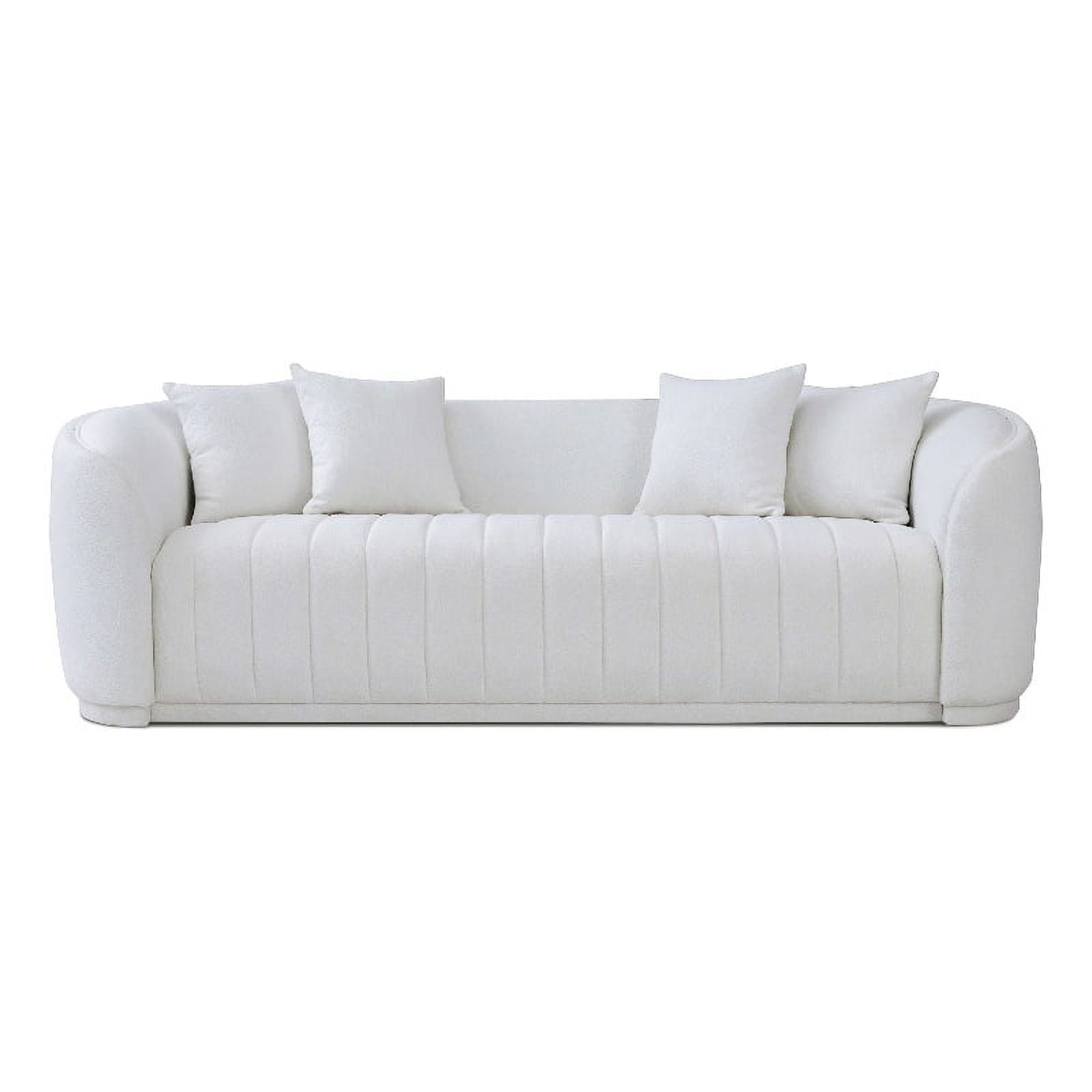 Thirst Mid Century Modern Luxury Tight Back Boucle Couch in White ...