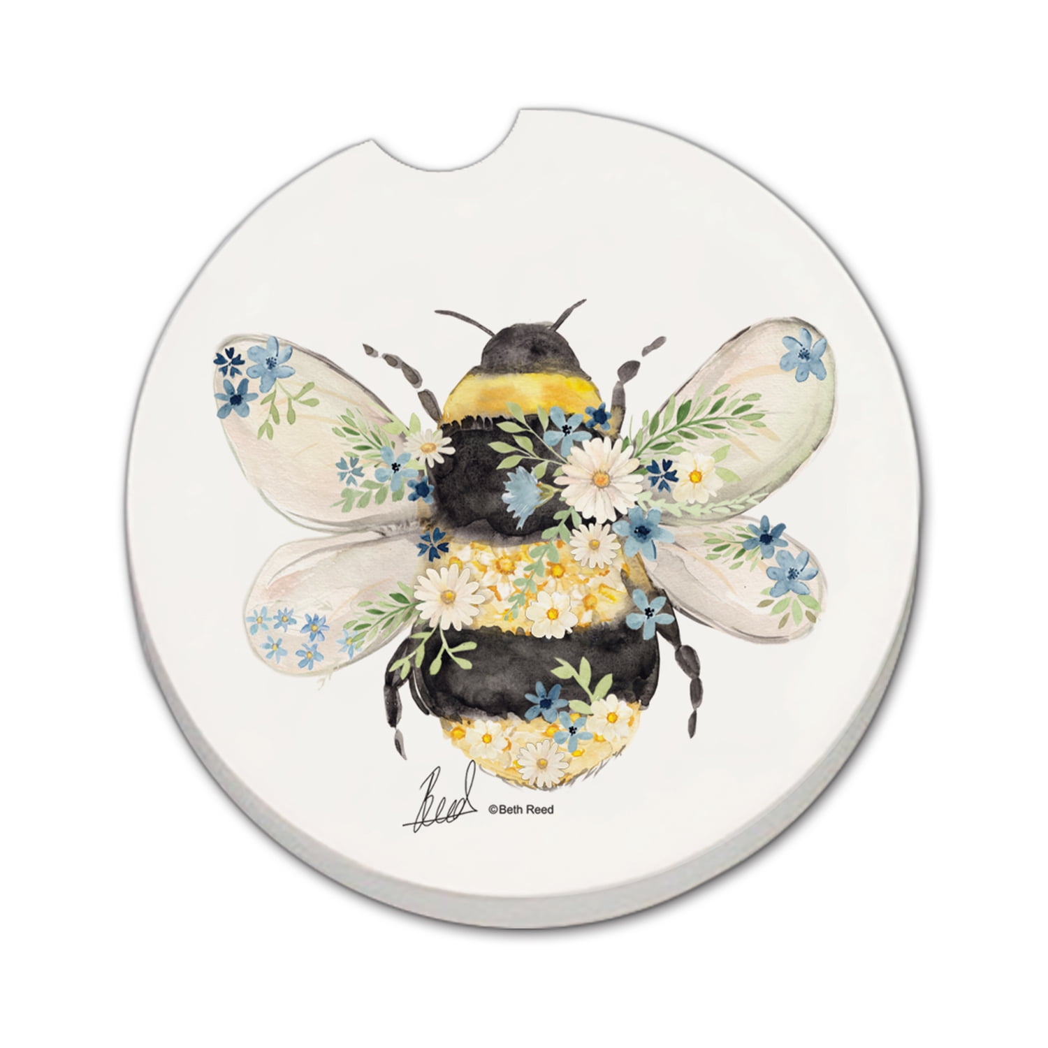 Thirstystone "Beautiful Bee" Single Absorbent Stone Car Coaster ...
