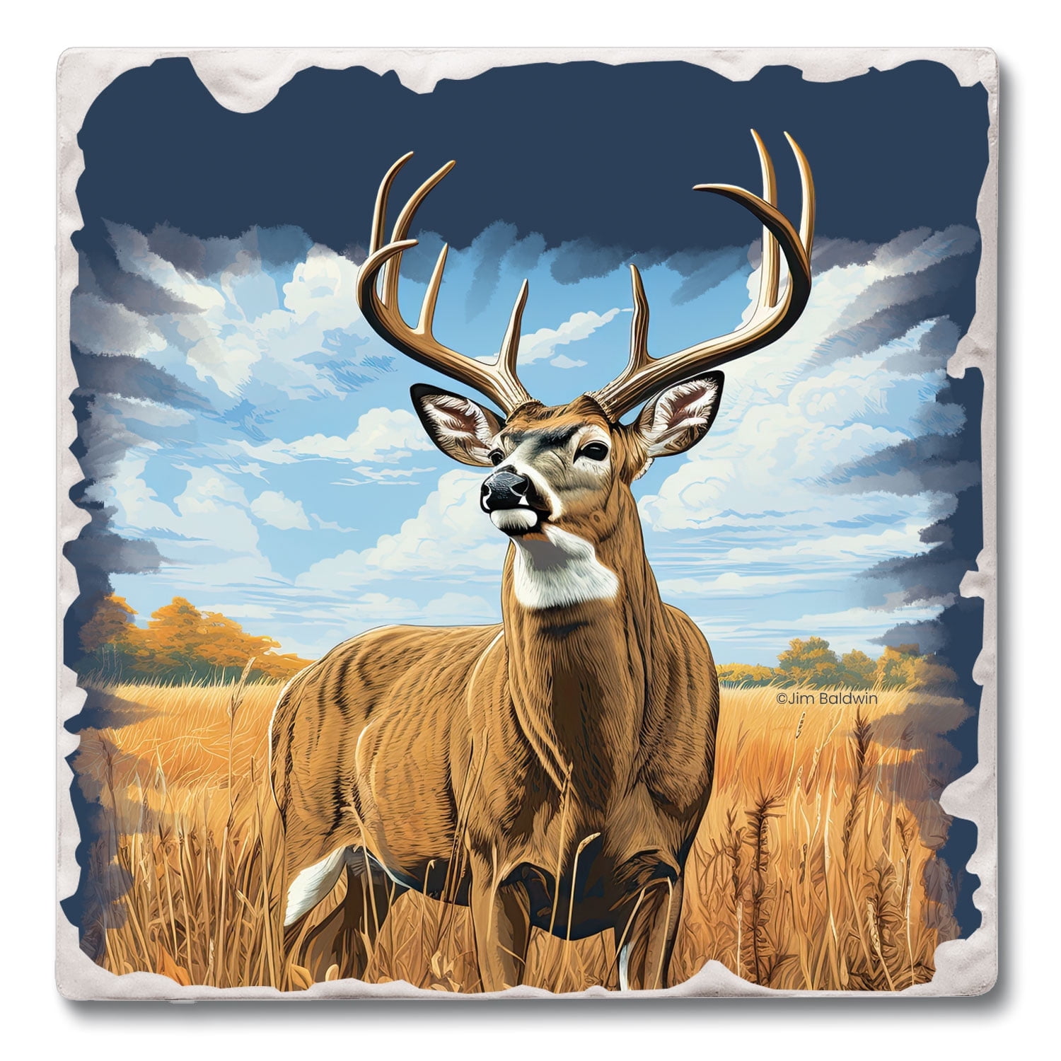 Thirstystone "Big Buck Deer" Single Tumbled Tile Stone Coaster ...