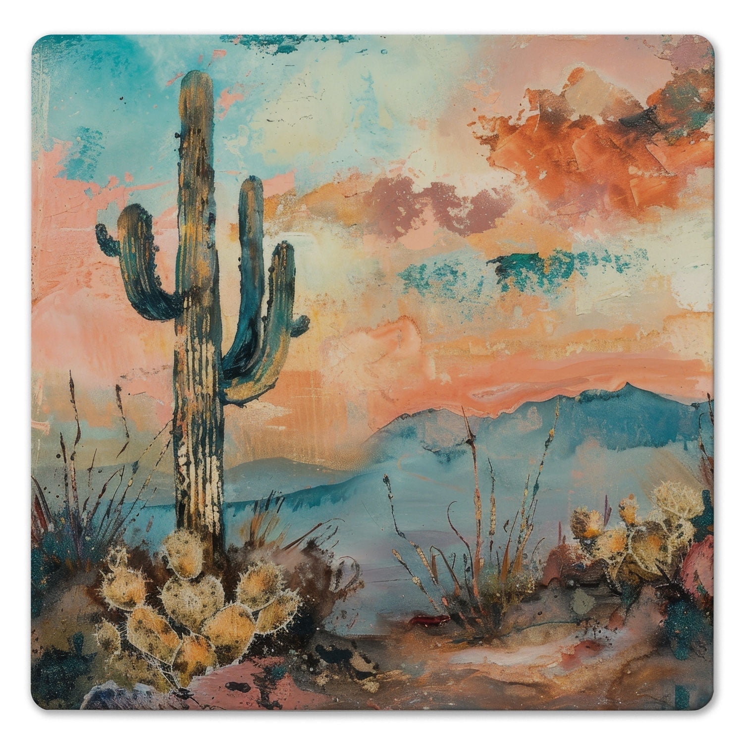 Thirstystone "Desert View" Decorative Cork Backed Stone Trivet 8 ...