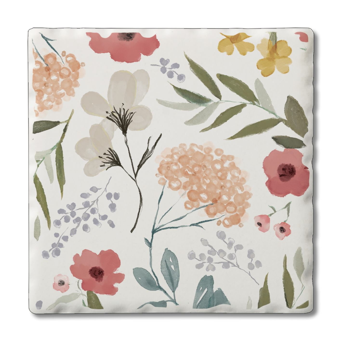 Thirstystone "Flowers" Single Absorbent Tumbled Tile Coaster - Walmart.com