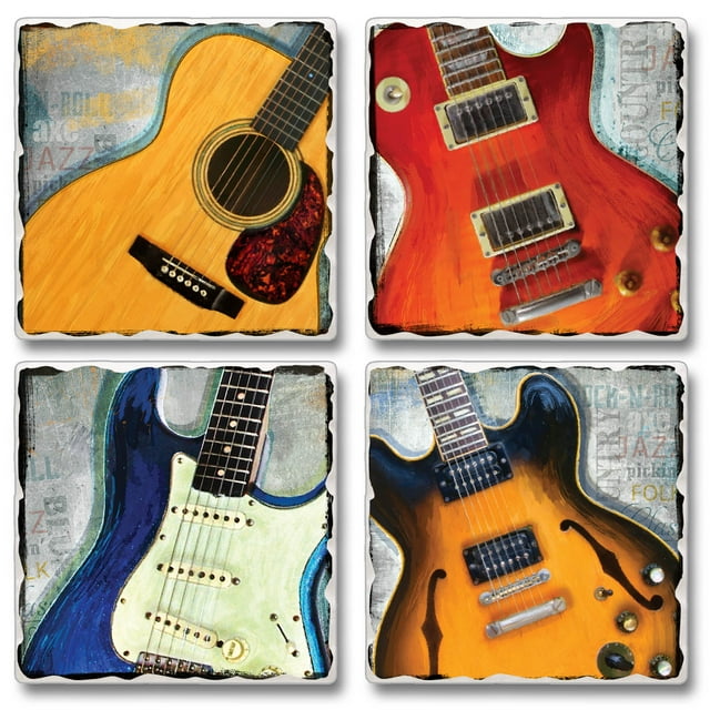 Thirstystone "Guitar Legends" 4-Pack Tumbled Tile Coasters - Walmart.com